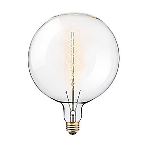 Globe Electric Oversized Round Vintage 100W Clear Glass Dimmable Incandescent Light Bulb, E26 Base, 400 Lumens, 80128