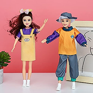 ONEST 5 Sets 12 Inch Fashion Girl Dolls Include 5 Pieces Girl Fashion Dolls, 5 Pieces Handmade Doll Clothes, 5 Pairs of Doll Shoes