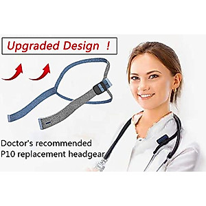 Upgraded P10 Replacement Headgear Strap Compatible with ResMed Airfit P10/N30, Fully Adjustable Quick-fit Design Premium Soft Durable Elastic Material - 2 Pack
