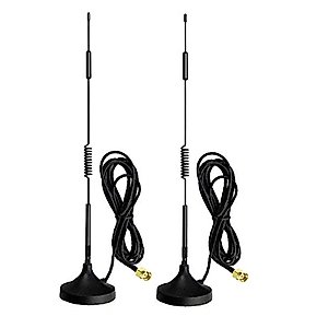 CORONIR 4G SMA Antenna 12DBi 4G LTE CPRS GSM 3G 2.4G WCDMA Omni Directional Antenna with Magnetic Base Extension Cable for WiFi Router Mobile Broadband Outdoor-Pack of 2