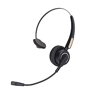 Dilwe Single Ear USB Headset, Monaural Headphone with Microphone, Bluetooth Noise Canceling Headset, On Ear Wireless Call Center Headset for Office Home Business