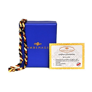 AMBERAGE Natural Baltic Amber Necklace for Adults (45CM 17.72INCH)