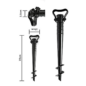 WDFS Beach Umbrella Spike Garden Patio Parasol Rain Gear with Handle Portable Outdoor Fishing Stand Fixed Ground Removable Windproof Manual(White)