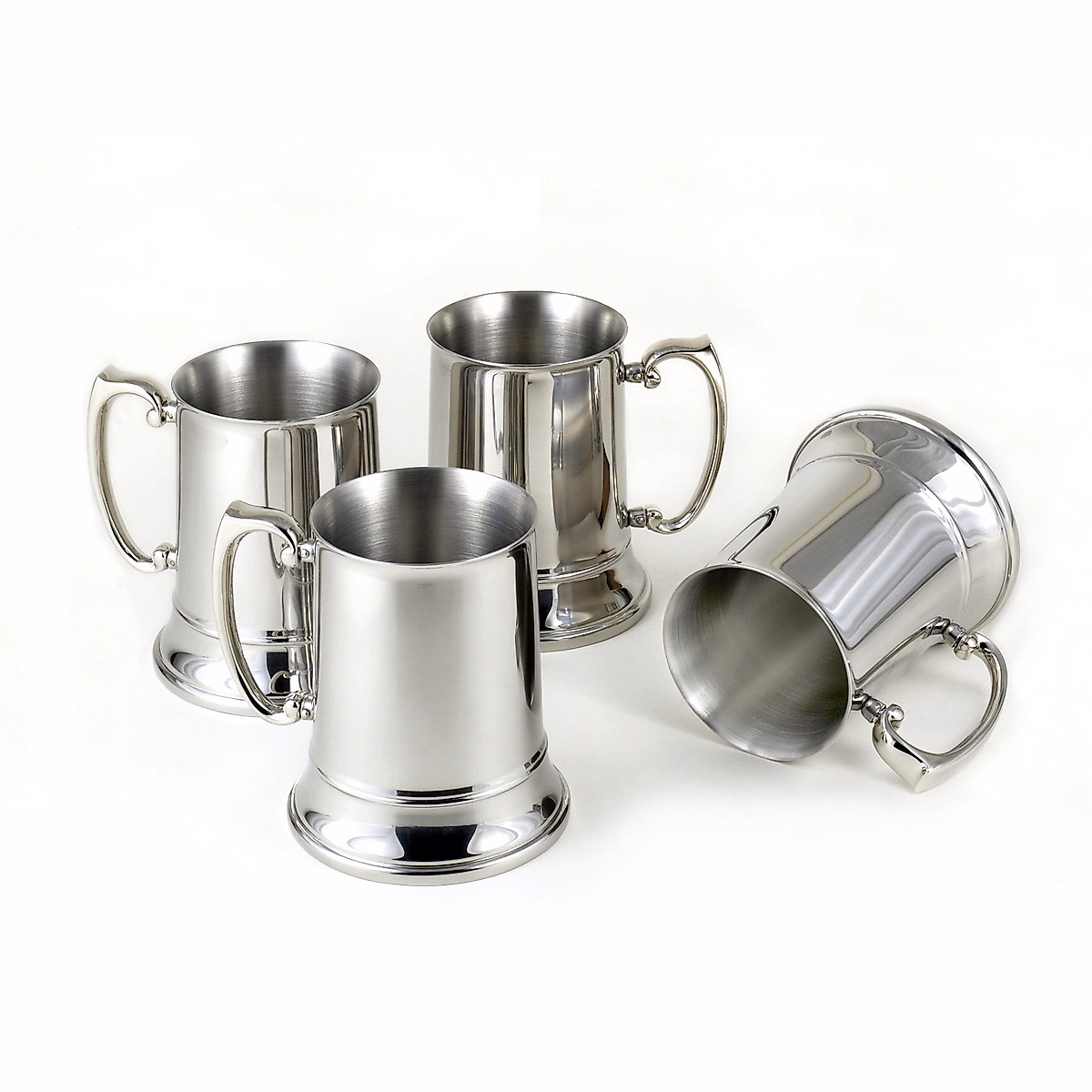 Set of 4 Stainless Steel Beer Mugs