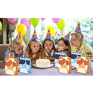 24 Pack Dog Man Gift Bags Blue Dog Ears Pattern Paper Gift Bags with Handles for Kids for Baby Shower Birthday Party Party Supplies