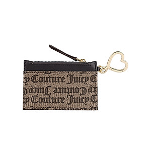 Juicy Couture My Heart Will Go On Tab Elongated Card Case Status Taupe Brown One Size