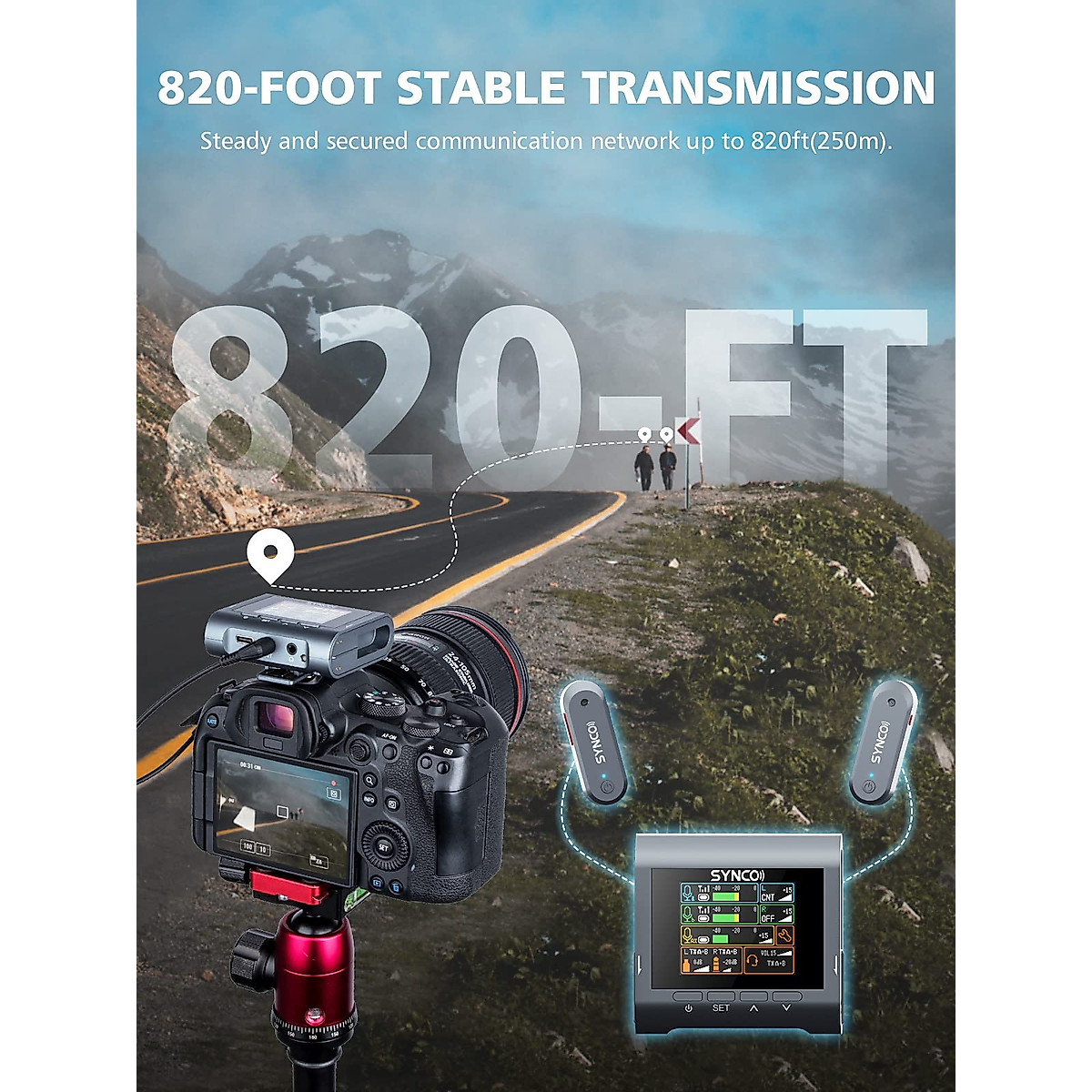 SYNCO Wireless Lavalier Microphone, G3 Lapel Mic White Triple Channel Transmission up to 250m for DSLR Camera Smartphone Laptop for YouTube Streaming Vlogging, Wireless-Lavalier-Recording-Video-Mic