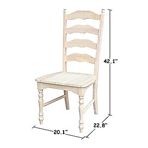 International Concepts Maine Ladderback Chairs, Wood, Set of 2