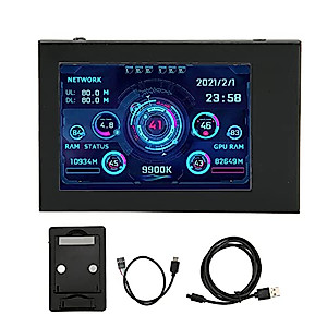 Jopwkuin Computer Temp Monitor, Theme Editor PC CPU Data Monitor 3.5 Inch for Desktop