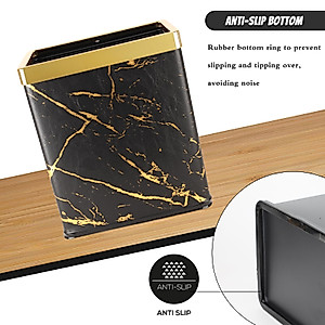 Bathroom Trash Can, 2.6 Gallon Gold Pretty Waste Basket Double-layer Metal Garbage Can, Small Open Marble Trash Can, Cool Trash Bin for Bathroom, Kitchen, Bedroom, Office, Toilet, Hotel, Under Counter