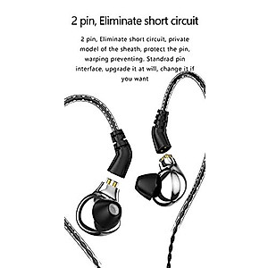 H HIFIHEAR BLON BL03 in Ear Earphone,10mm Carbon Diaphragm Dynamic Drive in Ear Earphone, Metal Shell Bass HiFi DJ in Ear Monito with 2pin Detachable Cable