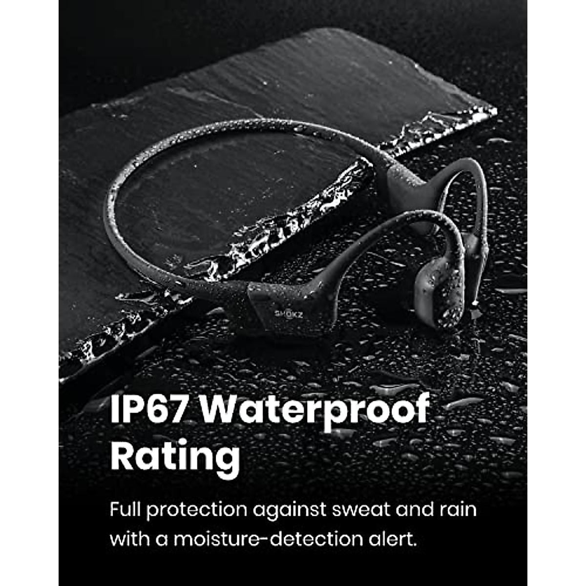 SHOKZ OpenRun (AfterShokz Aeropex) - Open-Ear Bluetooth Bone Conduction Sport Headphones - Sweat Resistant Wireless Earphones for Workouts and Running - Built-in Mic, with Headband