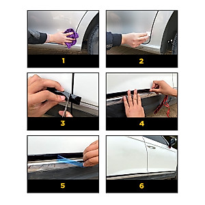 ESEWALAS 16Ft Self Adhesive PVC Car Decal Sticker,Automotive Edge Lip Protect Sticker,Car Exterior and Interior Molding Trim,Scratchproof Tape,Decorative Strip (1inch)