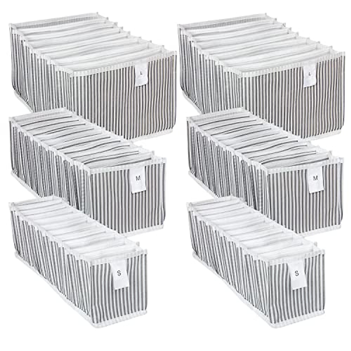 TY 6 Pcs Wardrobe Clothes Organizer , for Folded Closet Organizers and Storage Clothing Bedroom Jeans, white grey