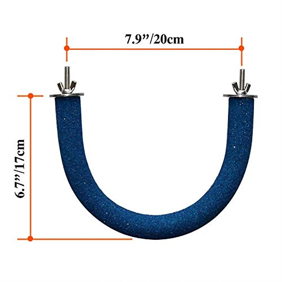 Rypet Parrot Perch Rough-surfaced - Quartz Sands Bird Cage Perches for Medium to Large Bird, U Shape Large