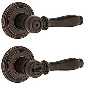 Kwikset 97300-648 Ashfield Bed/Bath Lever in Venetian Bronze