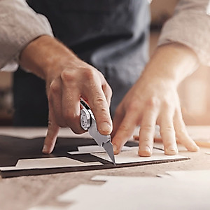 AZUNO Wood Handle Folding Utility Knife with Stainless Steel Head, Quick-change Blade & Back Lock