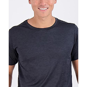 Real Essentials Mens Quick Dry Fit Dri-Fit Short Sleeve Active Wear Training Athletic Crew T-Shirt Gym Wicking Tee Workout Casual Sports Running Tennis Exercise Undershirt Top, Set 1, XL, Pack of 5