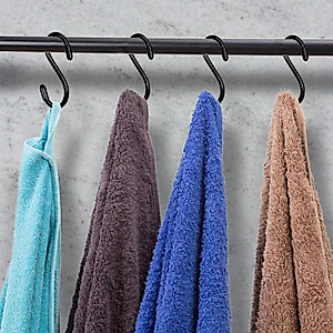 REUOMPE 12 Pack S Hooks for Hanging, 3.5 Inch Heavy Duty Metal S Hooks Non Slip Black S Hooks for Closet, Small Rubber Coated S Shape Hooks for Hanging Plants Jeans Clothes Pots Pans Cups Towels