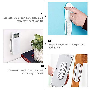 Cabilock 10pcs Power Strip Socket Fixator Wall Mount Power Strips Cable Organizers Punch Free Self Adhesive Socket Remote Control Holder for Home 10Ã—3.7cm