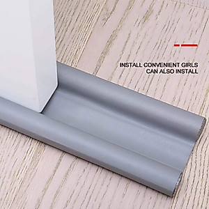Under Door Draft Stopper,Twin Draft Stopper,Pest Isolation Waterproof Door Bottom Seal Strip (#Black)