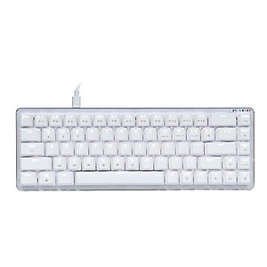 EPOMAKER AJAZZ ZINC 68 Keys Bluetooth Wireless/Wired Gaming Mechanical Keyboard, with Aluminum Zinc Alloy Frame, White Backlight, 300 Hours Standby Time (Cherry Red Switch, White)
