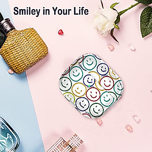 R-fun AirPods 3rd Generation Case Cover,Cute Flroal Clear TPU Protective Case for Women Girls with Keychain Compatible with Apple AirPods 3 Charging Case,Smile