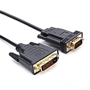CableDeconn Active DVI to VGA, 6FT DVI 24+1 DVI-D M to VGA Male with Chip Active Adapter Converter Cable for PC DVD Monitor HDTV
