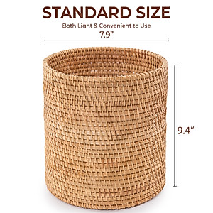 KOLWOVEN Mini Trash Cans, Mini Storage Bin Table, Desk Trash Can Mini, Narrow Trash Can Bathroom, Slim Garbage Can, Small Waste Basket, Desktop Trash Can