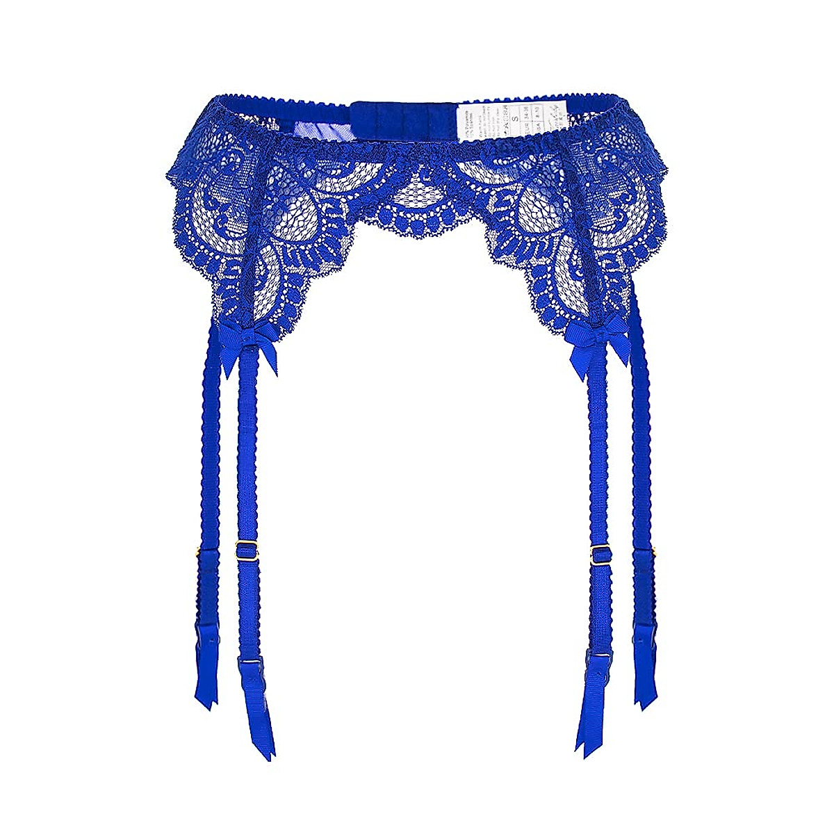Sexy Lace Suspender Garter Belt for Thigh High Stockings (N034SL-XL-Blue)