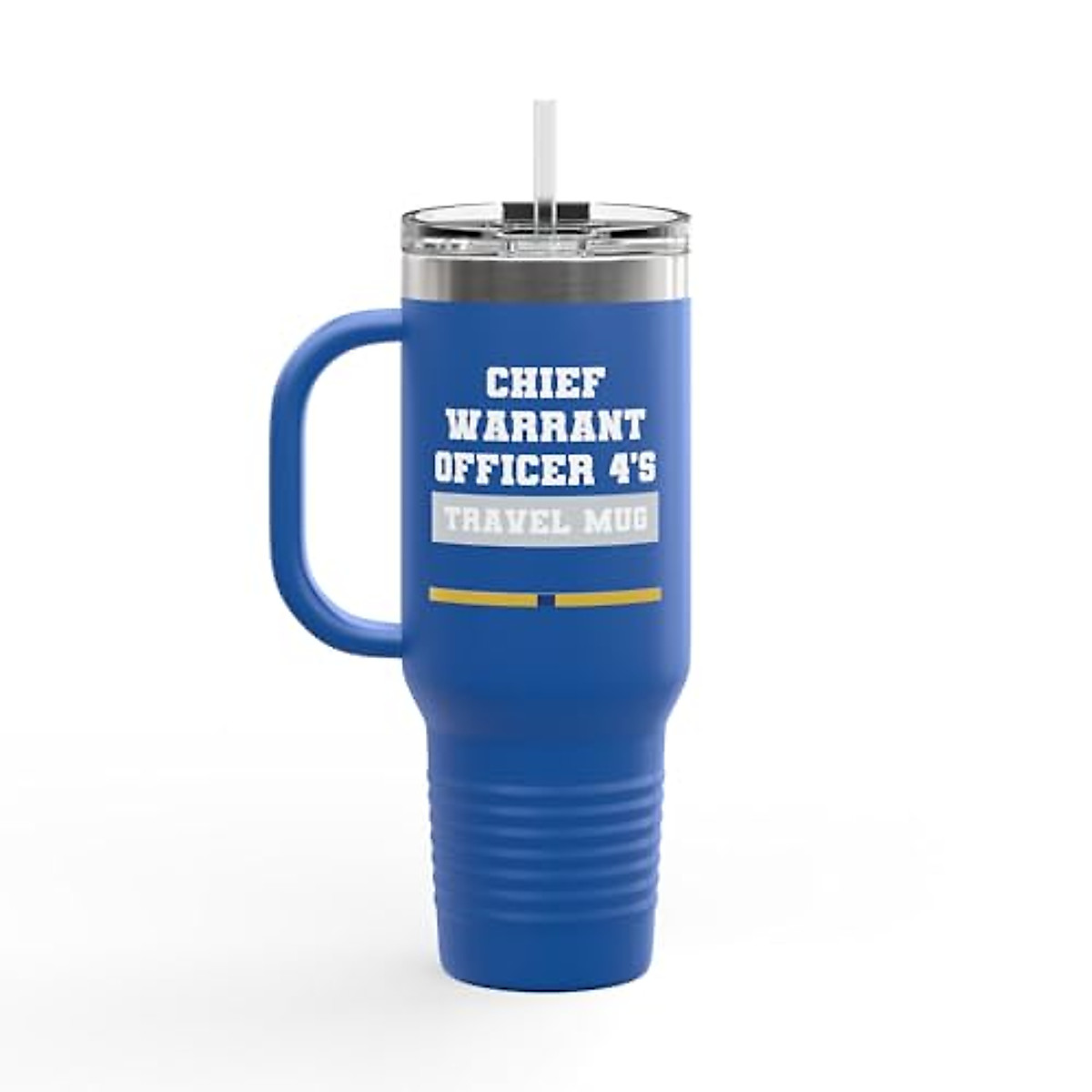 Chief Warrant Officer 4's Travel Mug: Insulated Stainless Steel Tumbler with Handle and Straw, Military Gift (40oz)