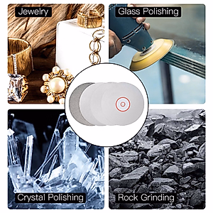 awliye 4Pcs Diamond Grinding Disc, 6" x 1/2" Arbor Grinder Disc Sanding Discs, Flat Lap Wheel Diamond Polishing Disc Set 80/400/800/1200 Grit Lapping Grinding Tools for Gemstone Glass Rock Ceramics