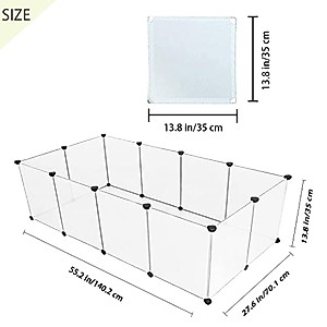 MUYG Pet Plastic Playpen,Rabbit Panels Small Animals Portable Yard Fence Rabbits DIY Outdoor & Indoor Fences,Kitten Breeding Crate for Hamster Bunny Puppy Hedgehogs Guinea Pig(12 Pcs)