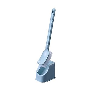 SAAKO Plastic Toilet Brush Wall Mounted Floor Toilet Bowl Brush Toilet Cleaner Brush and Holder Set Bathroom Cleaning Scrubber