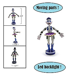 Toysvill FNAF Action Figures Sister Location (Set of 5 pcs), More Than 5 inches [Funtime Freddy Bear, Circus Baby, Ennard, Ballora, Funtime Foxy], Fun Action Simulator