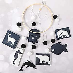 Black and White Mobile for Baby Nursery Crib Baby Mobile Baby Handmade Mobiles Decor for Baby Shower Gifts Baby Cribs Ceiling Hanging Decorations 2 Styles