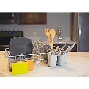 3 Pc Grey Dish Drying Rack Set | Dish Rack | Sink Drying Rack | Dish Drainer | Sink Dish Rack (Matt Grey)
