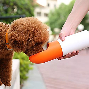 Dog Water Bottle Portable Small Animals Water Bottle Food Dish Bowl Dispenser for Walking Traveling Hiking, Multifunctional Outdoor Food Detachable Combo Cup Pet Drinking Bottle for Cat Rabbit Puppy