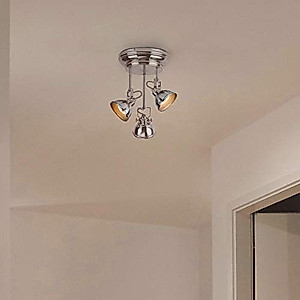 Catalina Lighting 16325-000 Modern 3-Light Ceiling Canopy, 10", Silver Finish