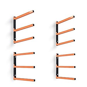 Homydom Wood Organizer and Lumber Storage Metal Rack with 3-Level Wall Mount, 2 Pack
