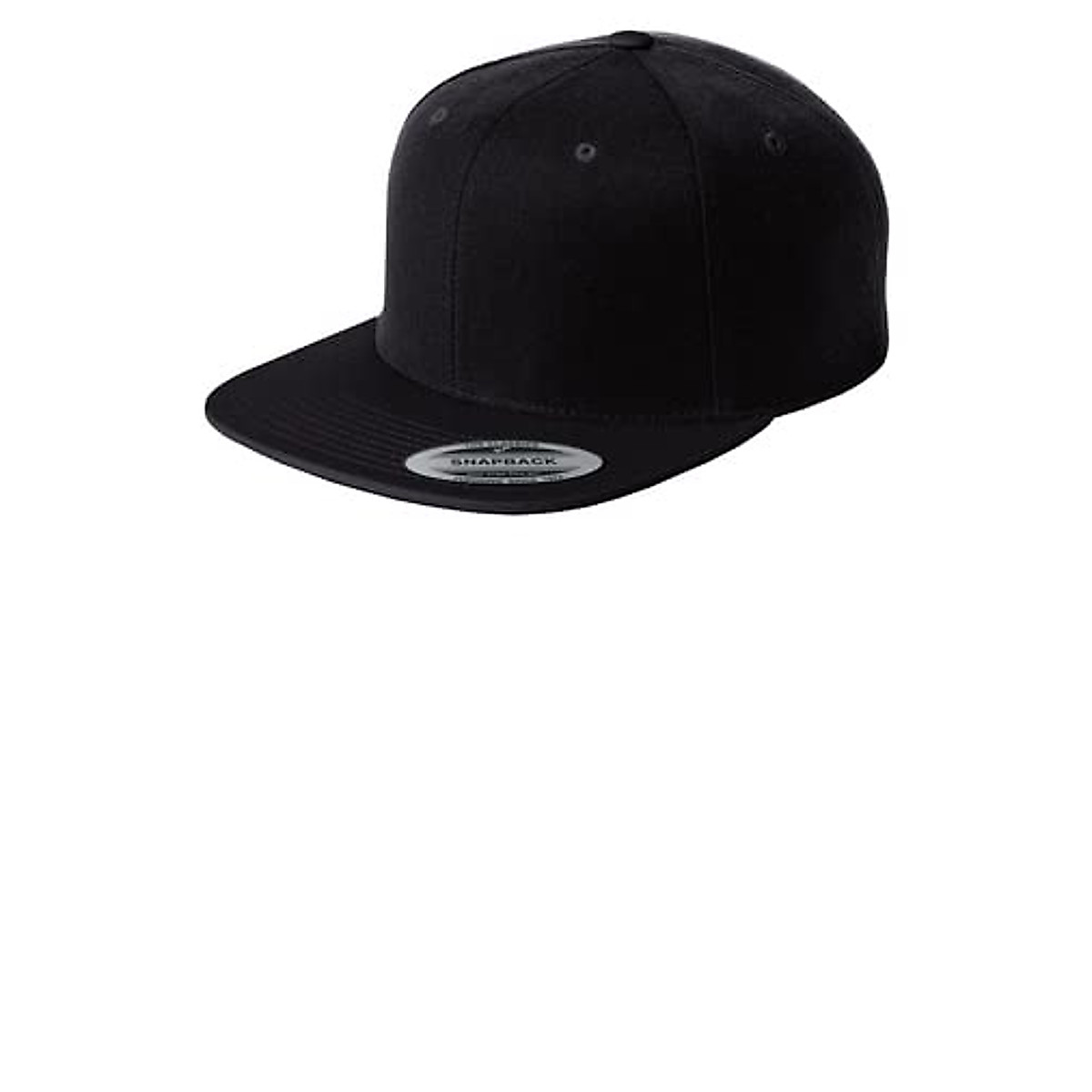 Sport-Tek® Flat Bill Snapback Cap STC19 / Custom Hats/Embroidery Hats/Monogram Hats/Custom Snapback/Custom Embroidery (Black)