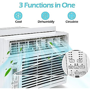 Arctic King 10,000 BTU Window Air Conditioner, Cools up to 450 Sq. Ft, with Digital Panel and Remote Control, Easy Installation, for House, Apartment, and Office (Renewed)