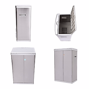 KIOPOWQ Rice Dispenser, Auto Rice Dispenser Rice Storage Container Stainless Steel Rice Organization, Perfect for Rice Cooker, 15kg/33lb, Silver