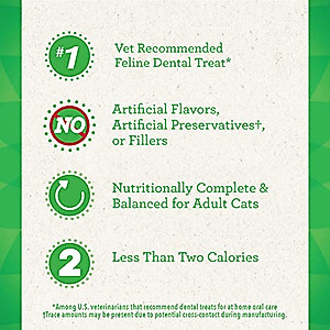 FELINE GREENIES Adult Natural Dental Care Cat Treats, Savory Salmon Flavor, 2.1 oz. Pouch