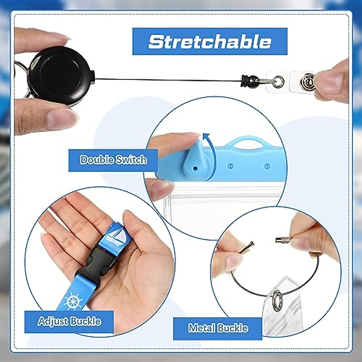 Teling 12 Pcs Cruise Accessories Kit includes 3 Cruise Lanyards with Detachable Clear Badge Holder 6 Cruise Luggage Tag Holder with Metal Loop 6 Waterproof Phone Pouch Carnival (Pink, Blue, Purple)