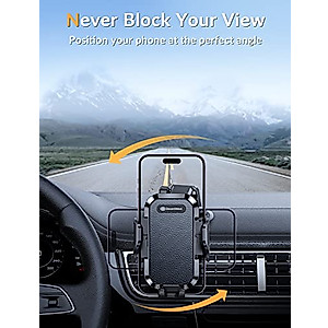 DesertWest [2023 Flagship] Car Phone Holder Mount,Universal Cell Phone Holder Car Dashboard Windshield Air Vent Compatible with iPhone 14 Pro Max 13 12 11 X XS 8 7, Galaxy S23 S22 All Phones