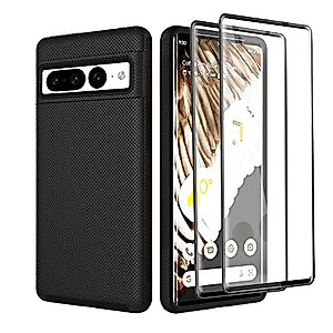 Google Pixel 7 Pro Case with Screen Protector, Dual Guard Shockproof Protection Military Grade Heavy Duty Dual Layer Case for Google Pixel 7 Pro (Black)