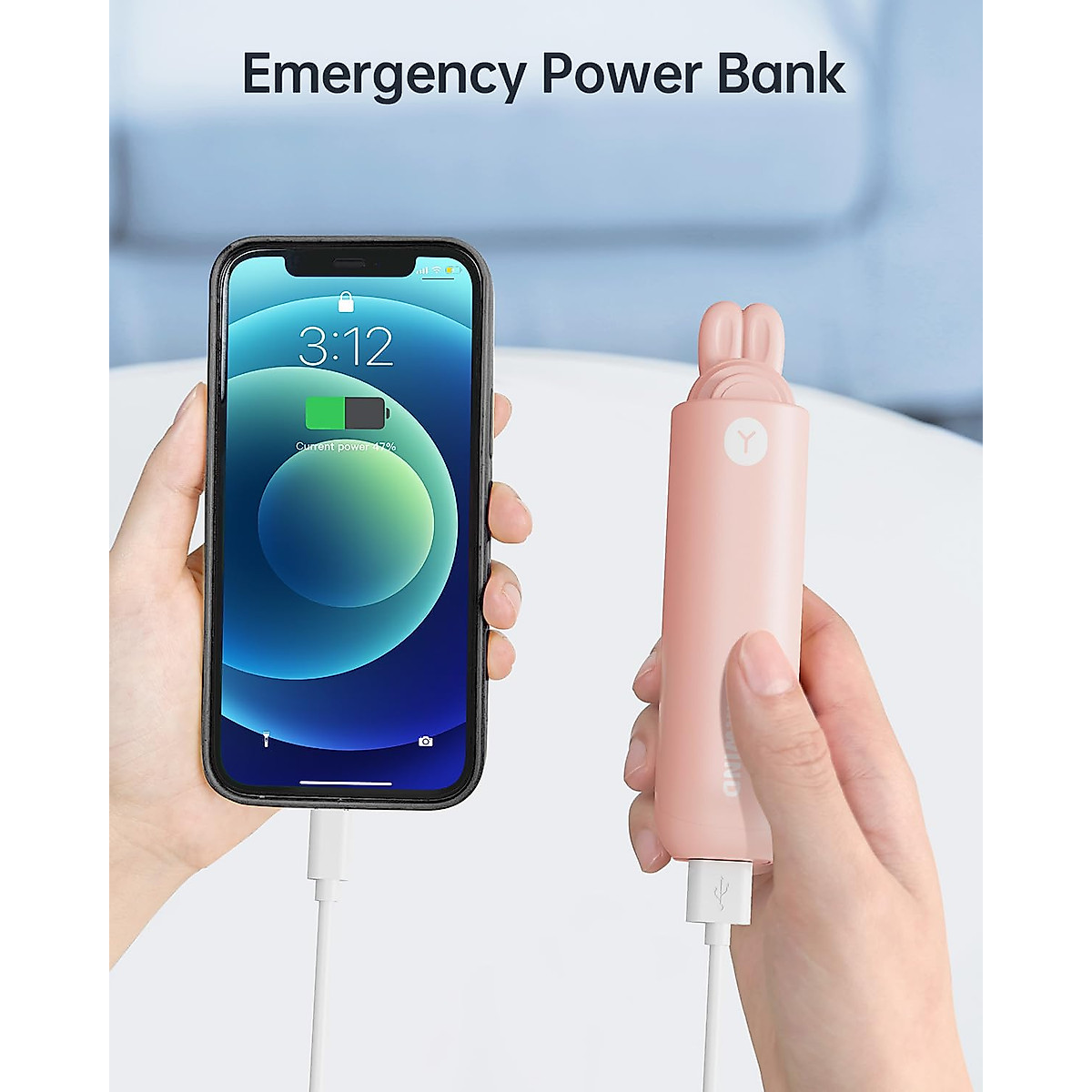 Bearwind Portable Handheld Fan, Personal Mini Travel Fan - Hand Held Fan, 2 Speed, LED Display, USB Rechargeable, Cute Lash Eyelash Pocket Fan