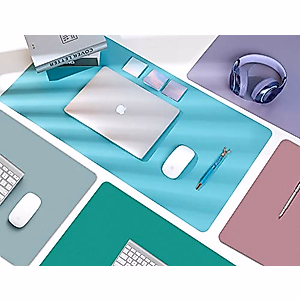 Desk Pad Protector,Mouse Pad/ Mat, Non-Slip PU Leather Laptop Desk Blotter, Waterproof Writing Pad for Office and Home (Black,36" x 17")