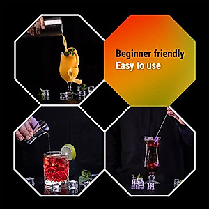 Lexenic 24oz Vacuum Insulated Cocktail Shaker - Perfect for Martini, Margarita - Leak-Proof Design and Built-in Strainer for Effortlessly Impressive Drinks - Premium Stainless Steel Drink Shaker